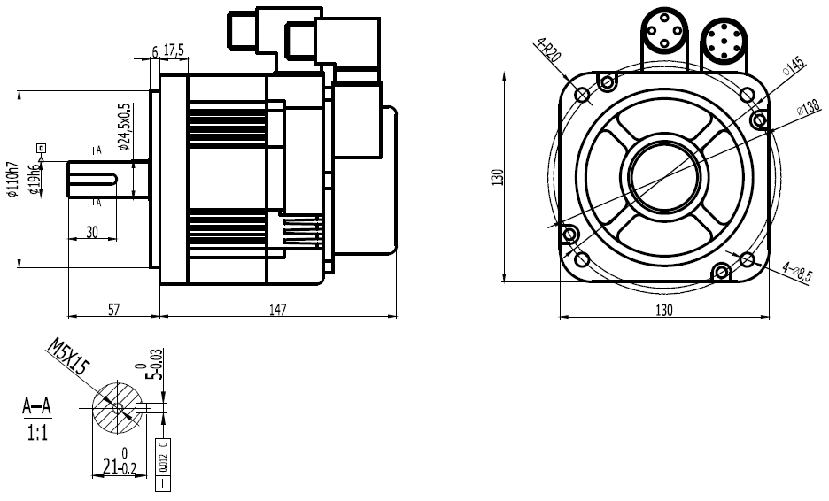 ELM2H-0850LD130F-HD Servo Motor